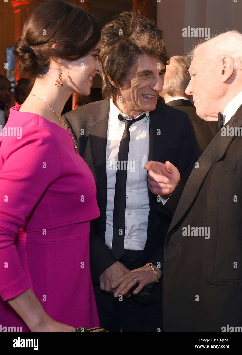 (Left-right) Sally Humphries, Ronnie Wood and Sir David Attenborough ...
