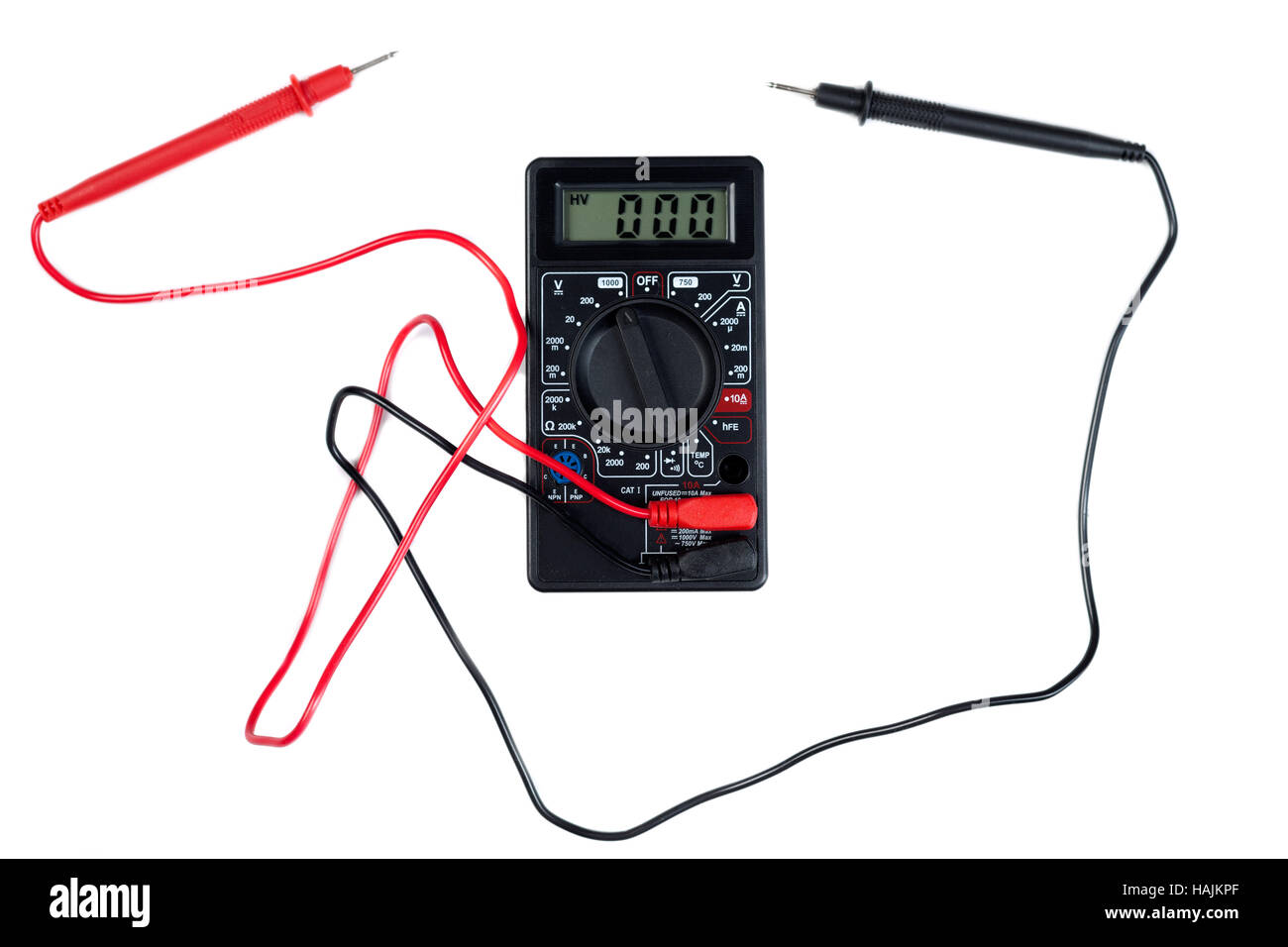 Black color digital multimeter isolated on white background Stock Photo ...