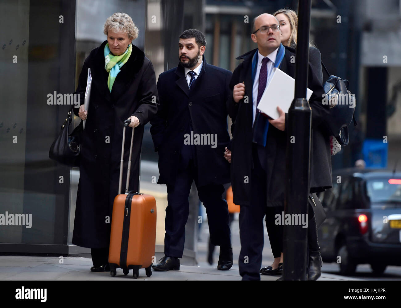 Anthony Constantinou (centre) arriving at the Old Bailey in London ...