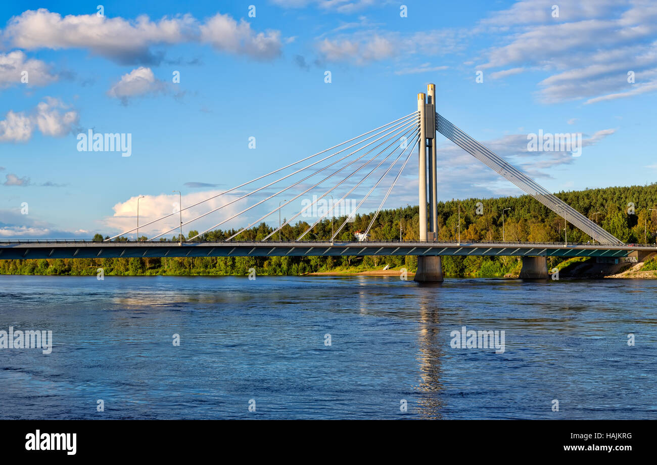 Bridge in Rovaniemi, day, summer, blue sky and clouds Stock Photo - Alamy