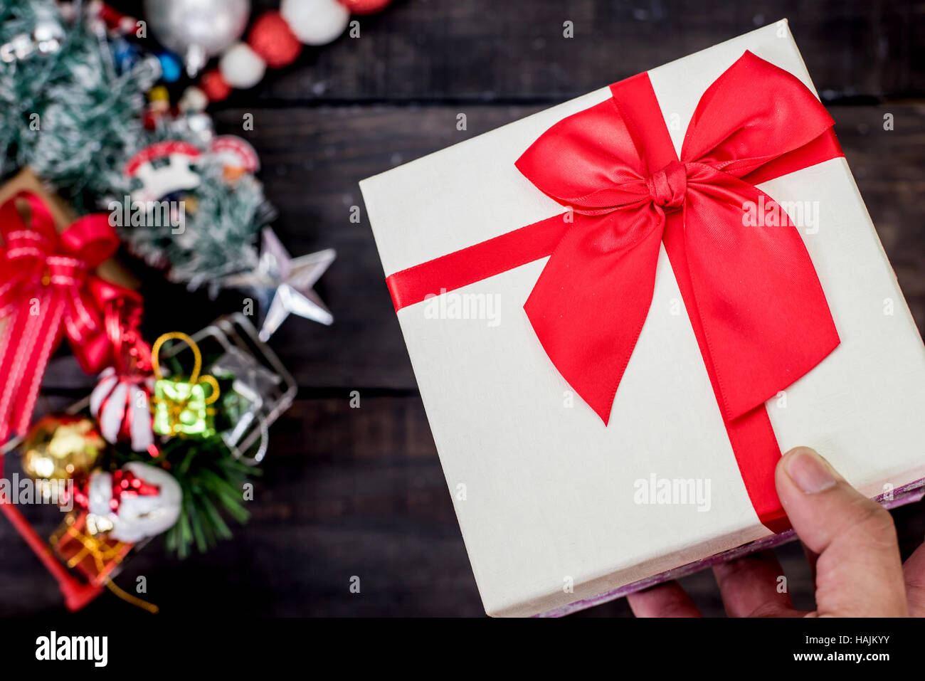 Christmas gift, New Year present box Stock Photo - Alamy