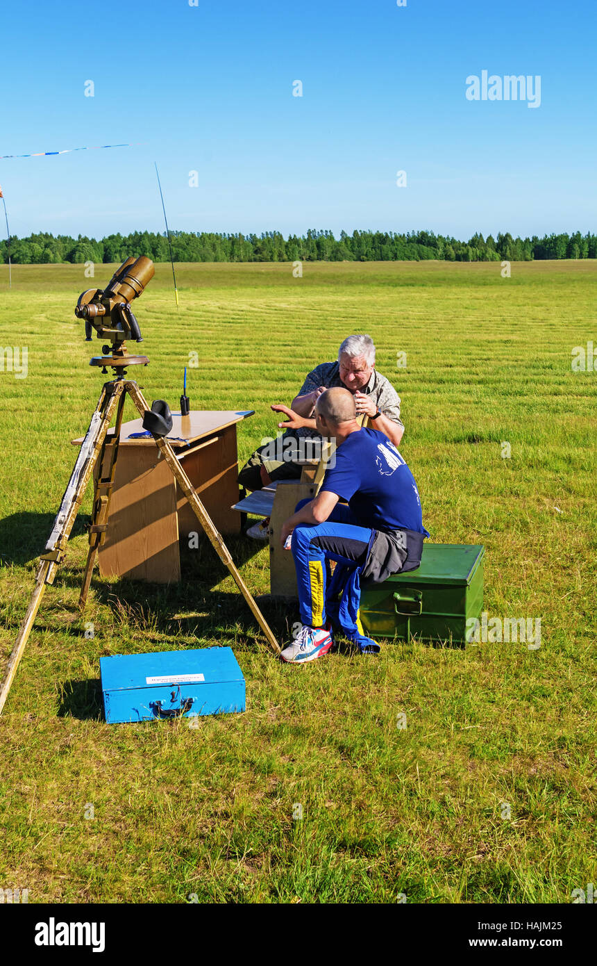 Parachutists - 2015.Parachutists in airfield Stock Photo - Alamy