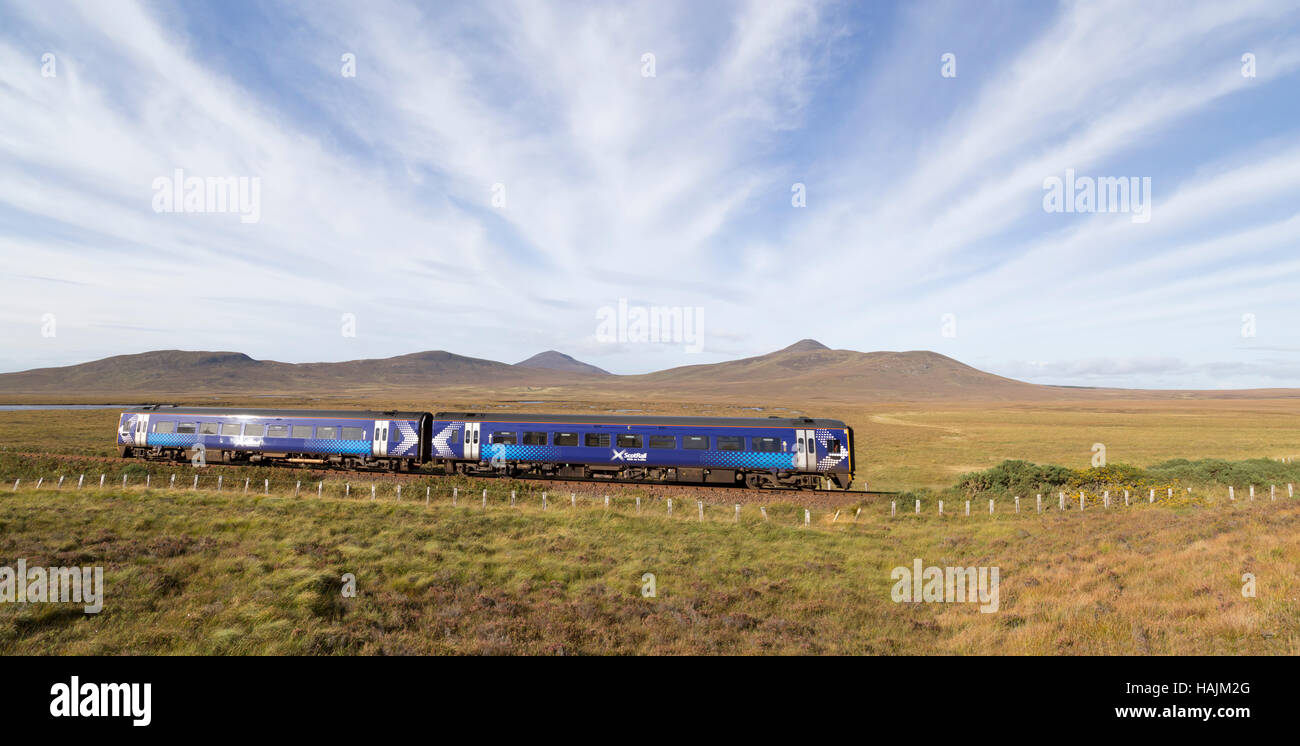 Scotrail train in Sutherland, Highland Scotland Stock Photo - Alamy