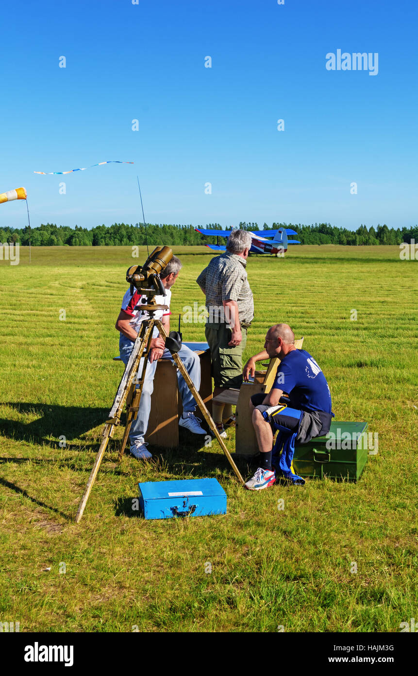 Parachutists - 2015.Parachutists in airfield Stock Photo - Alamy