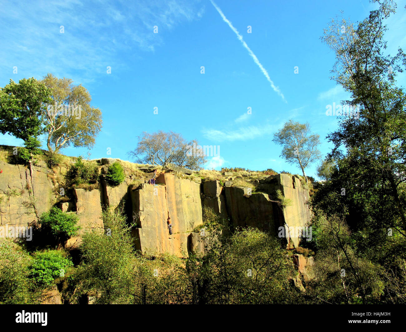 Bole hill quarry, Derbyshire, UK. September 29, 2016. Two females ...