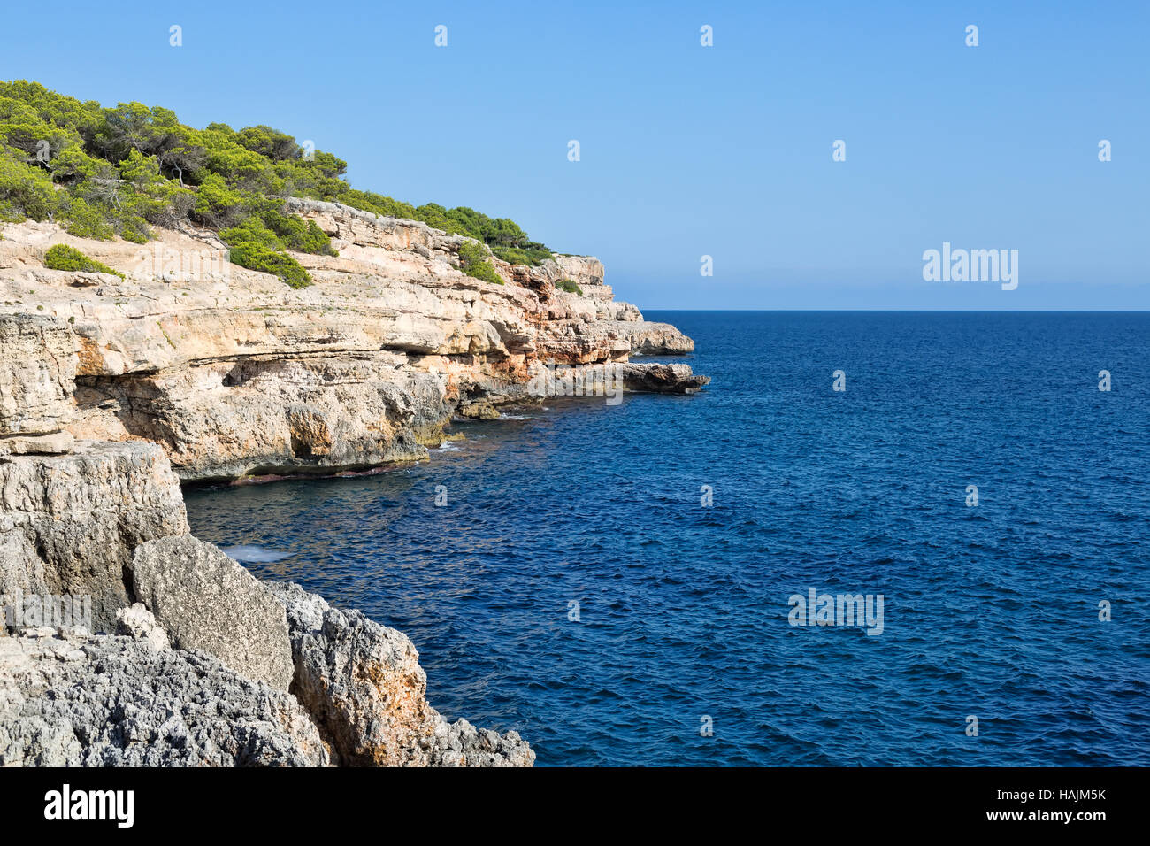 Landscape, rocks on the beach, Majorca, Spain Stock Photo - Alamy