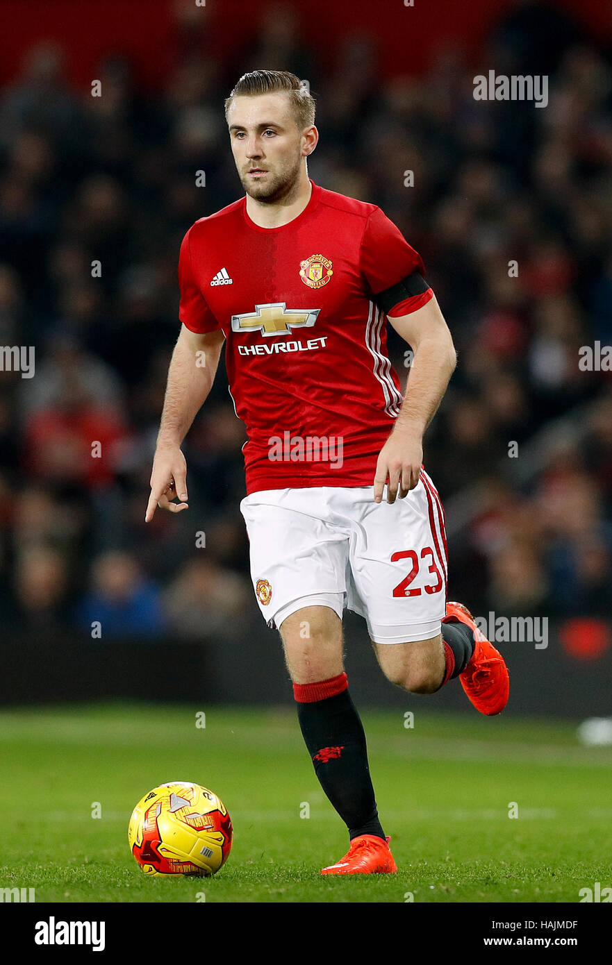 Manchester United's Luke Shaw during the EFL Cup, Quarter Final match ...