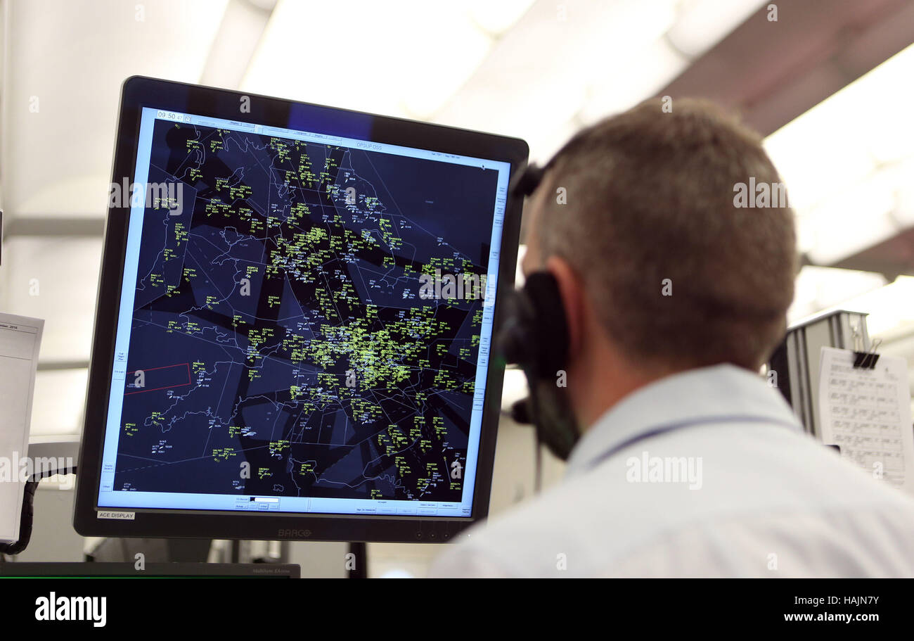 Embargoed to 0001 Friday December 2 Air traffic Controllers look after ...