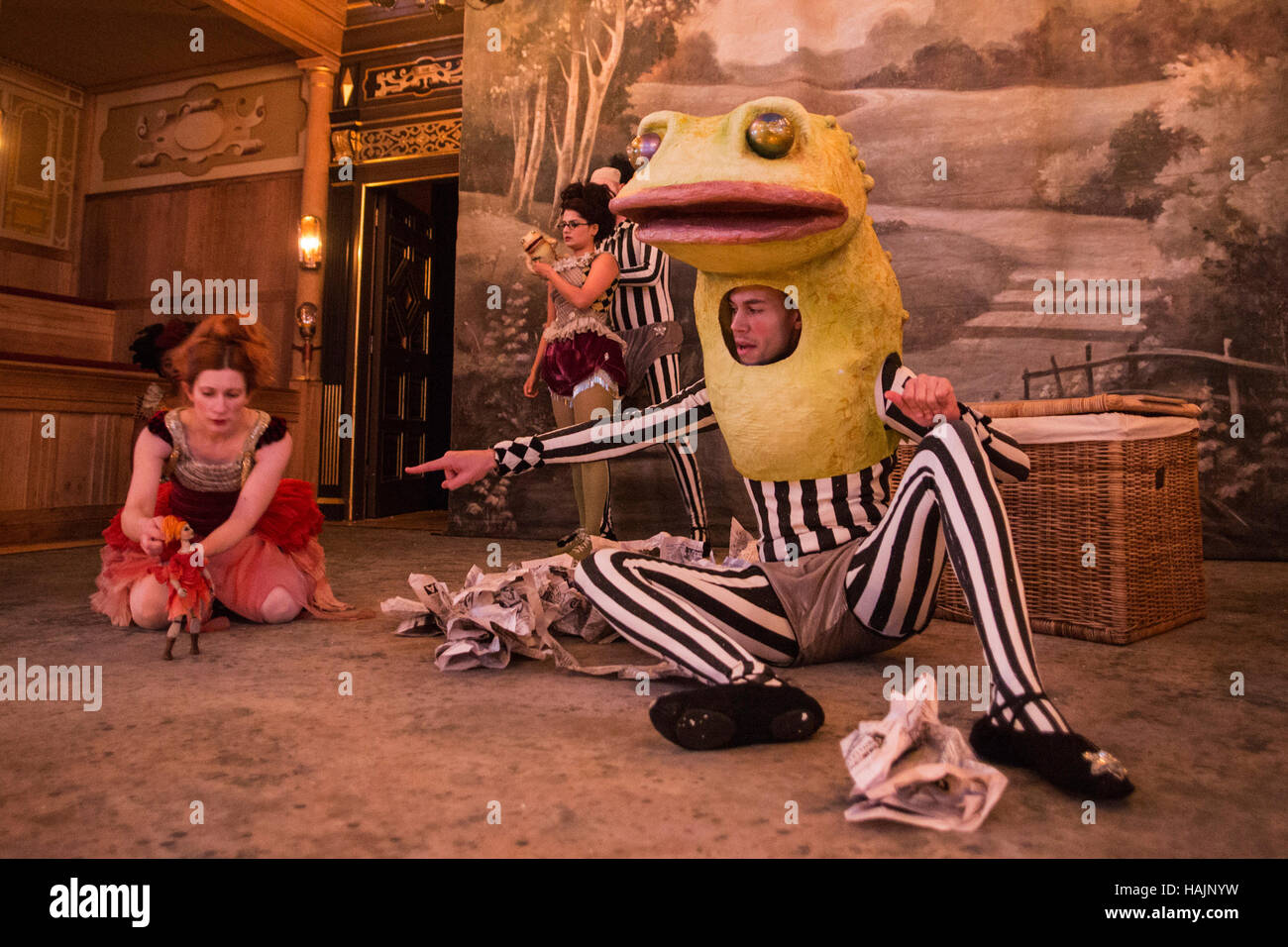 London, UK. 30 November 2016. Actors performing the scene The Toad with ...