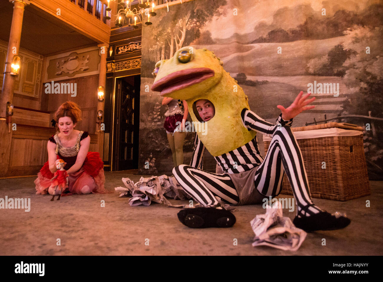 London, UK. 30 November 2016. Actors performing the scene The Toad with ...