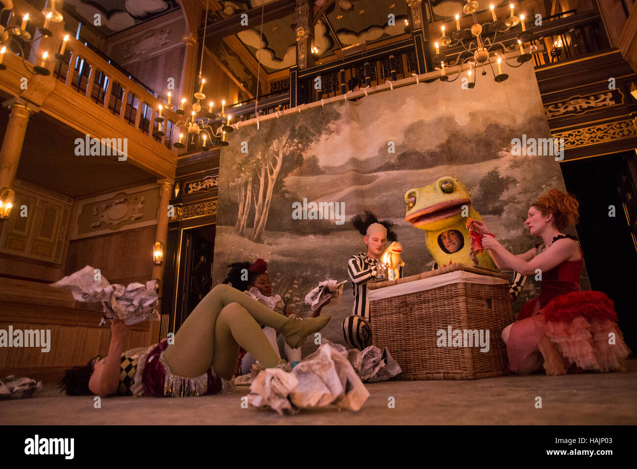 London, UK. 30 November 2016. Actors performing the scene The Toad with ...