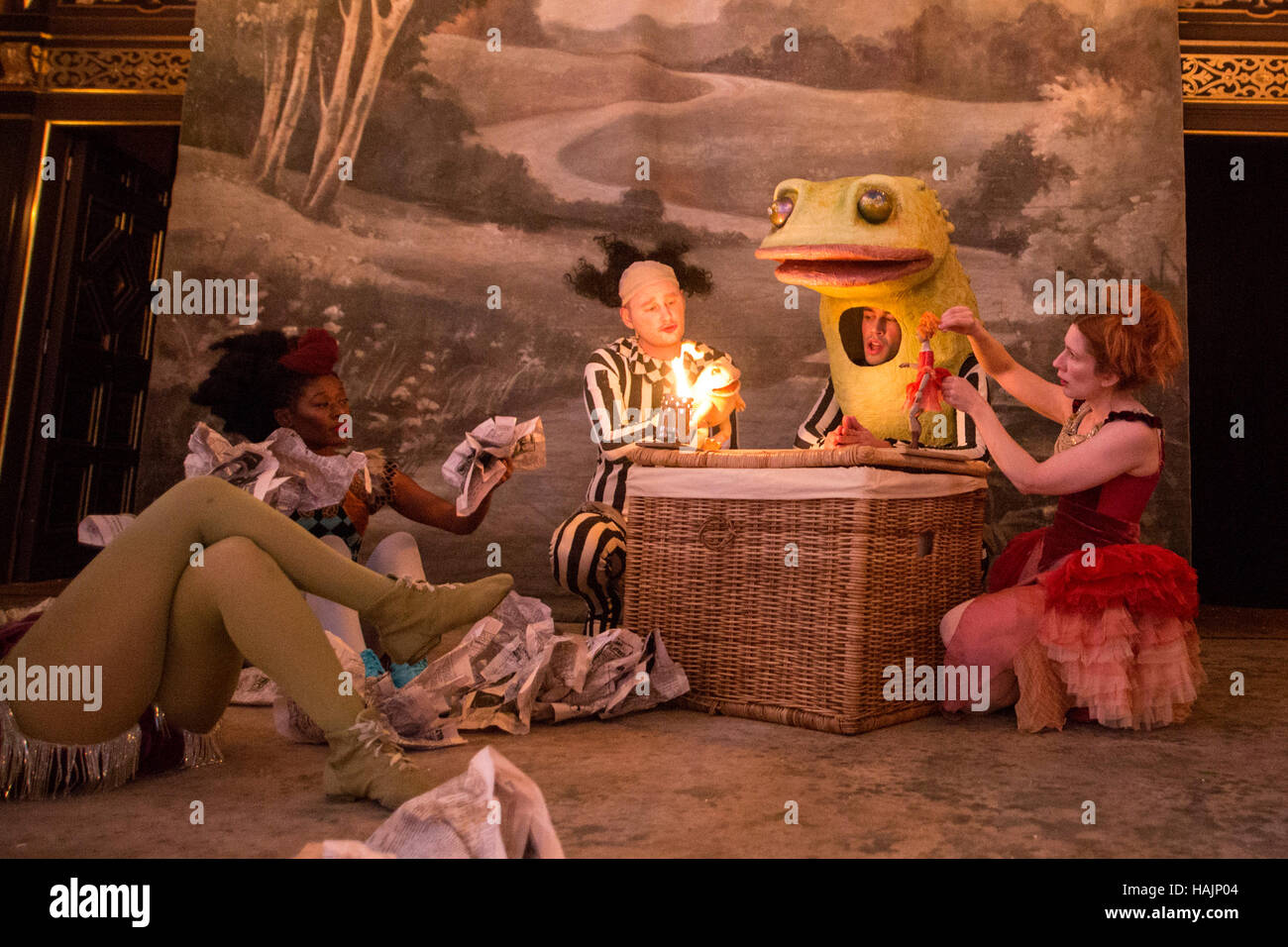 London, UK. 30 November 2016. Actors performing the scene The Toad with ...