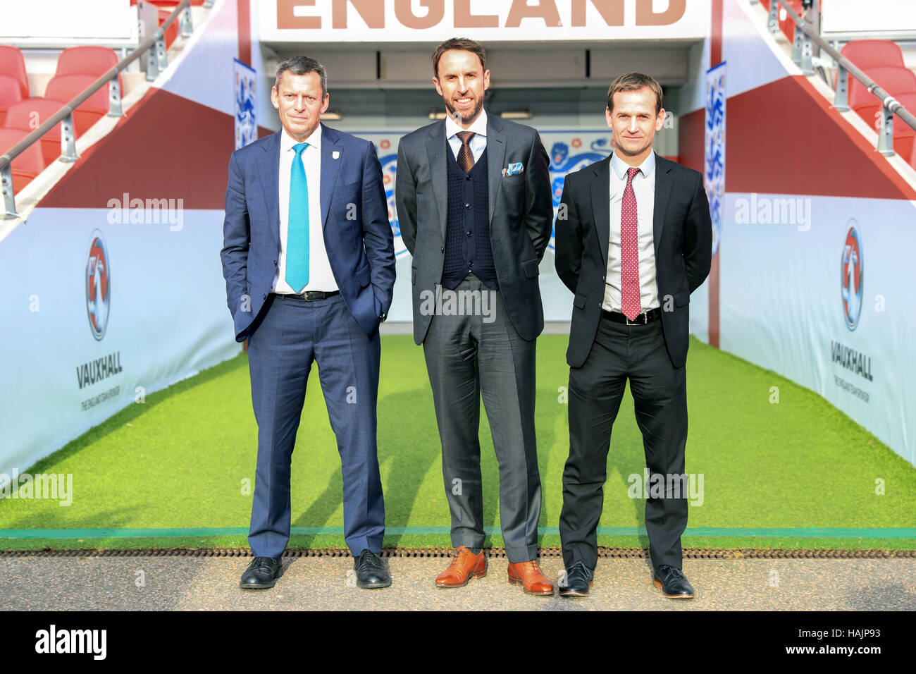 New England manager Gareth Southgate, with Martin Glenn and Technical ...