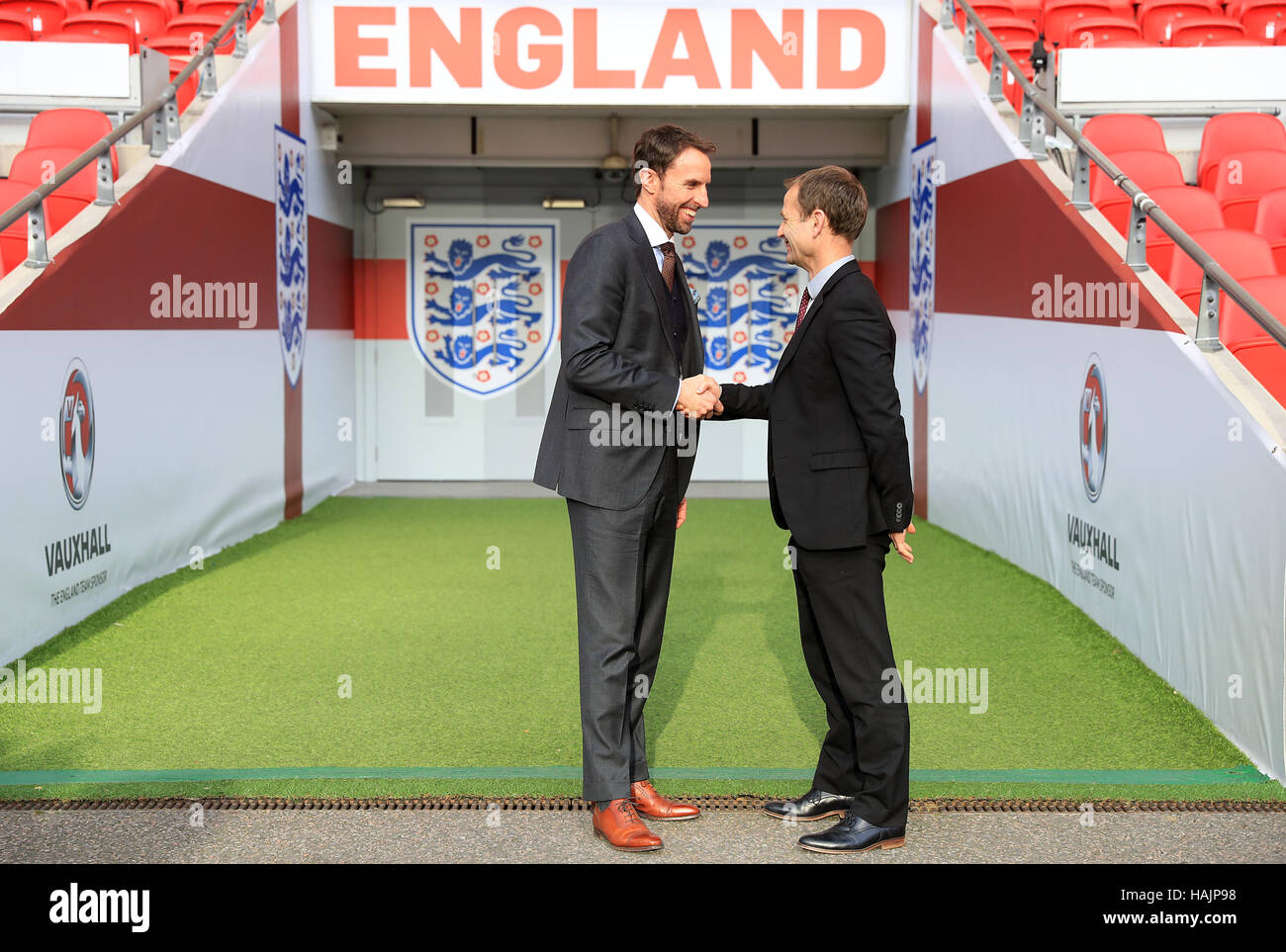 New England manager Gareth Southgate with Technical Director Dan ...