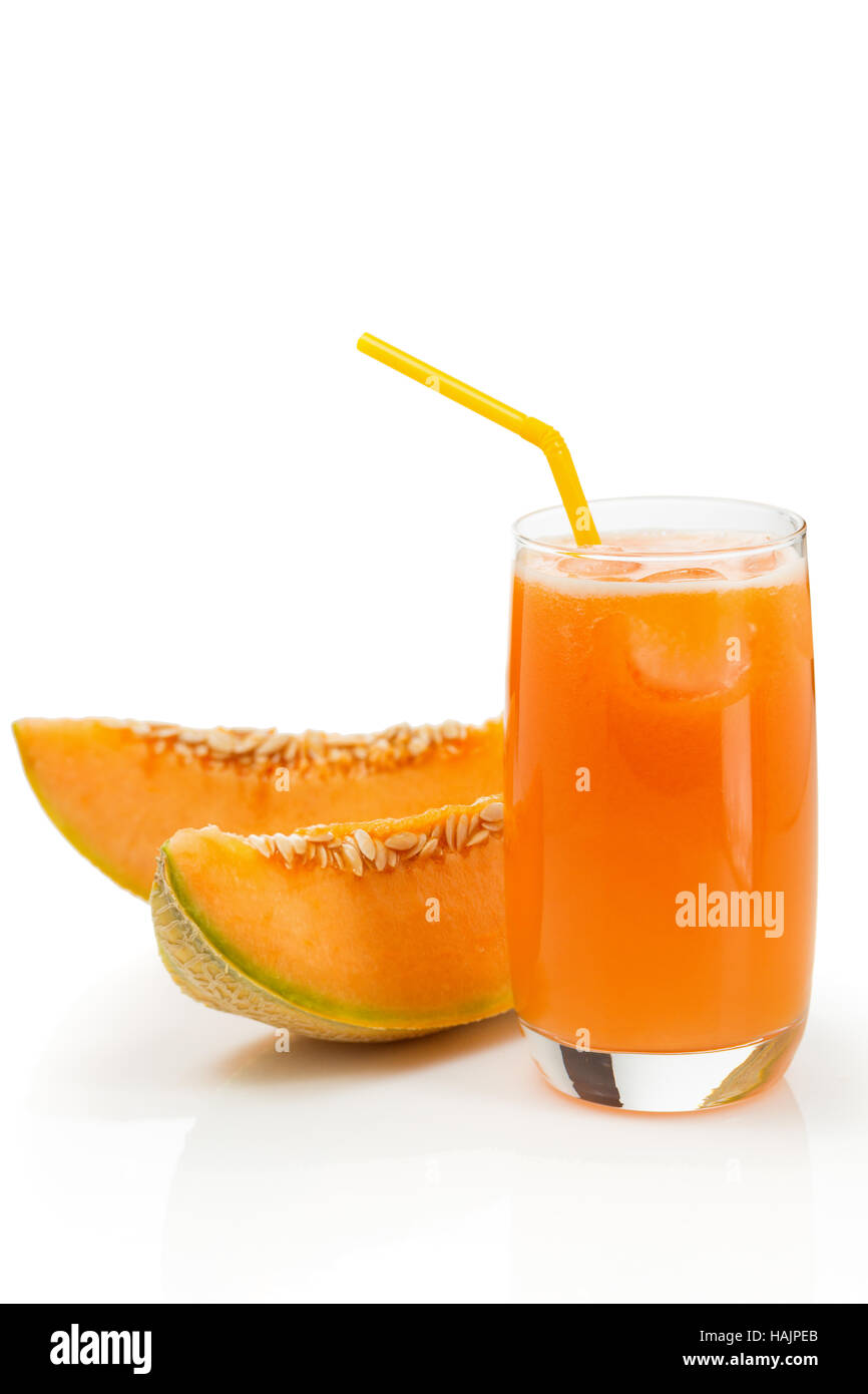 Glass of delicious melon juice Stock Photo - Alamy