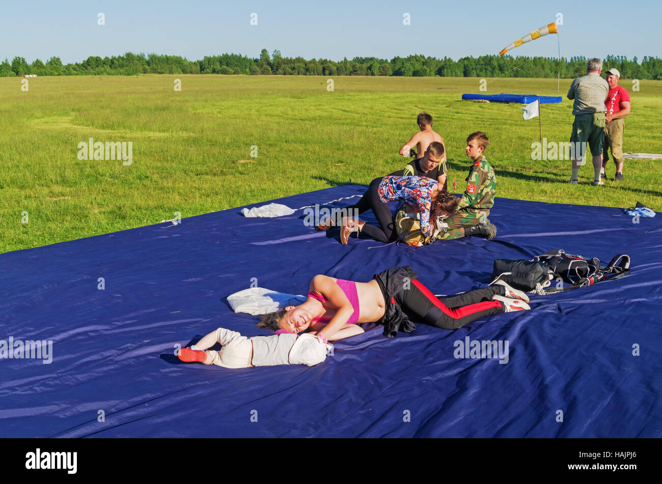 Parachutists - 2015.Skydiver and their child Stock Photo - Alamy