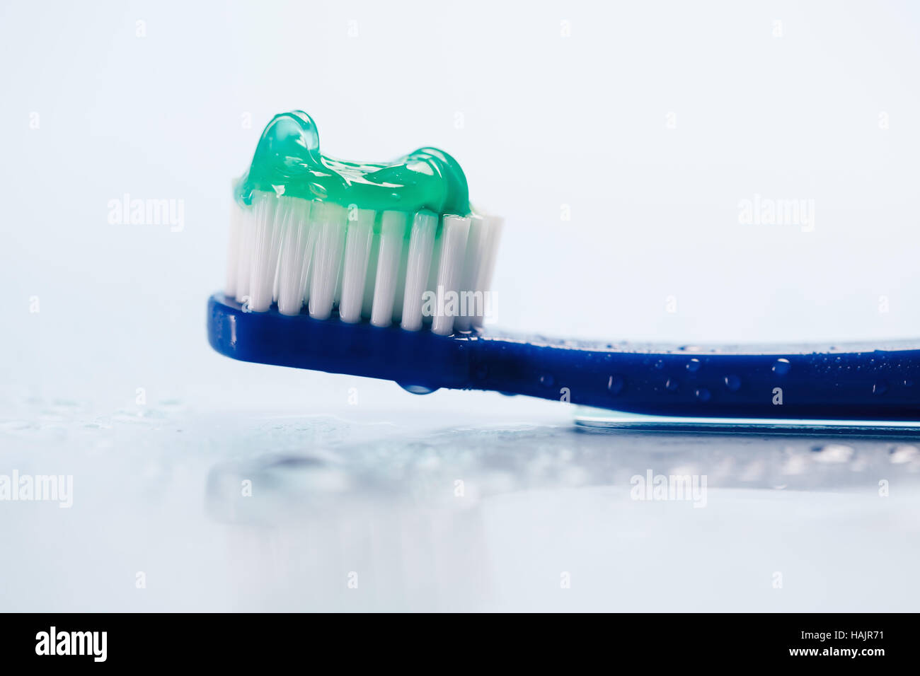 Dental hygiene, toothbrush with toothpaste Stock Photo - Alamy