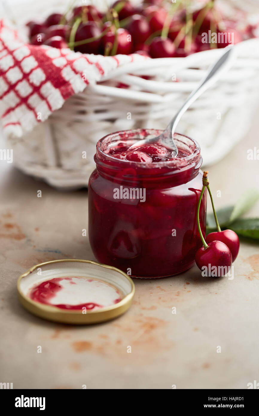Fresh cherry jam jelly hi-res stock photography and images - Alamy