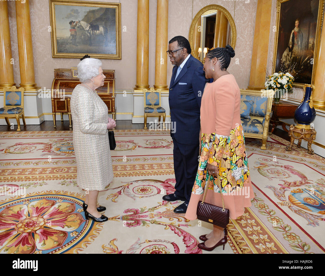 Queen Elizabeth II meets the President of Nambia Hage Geingob and his ...