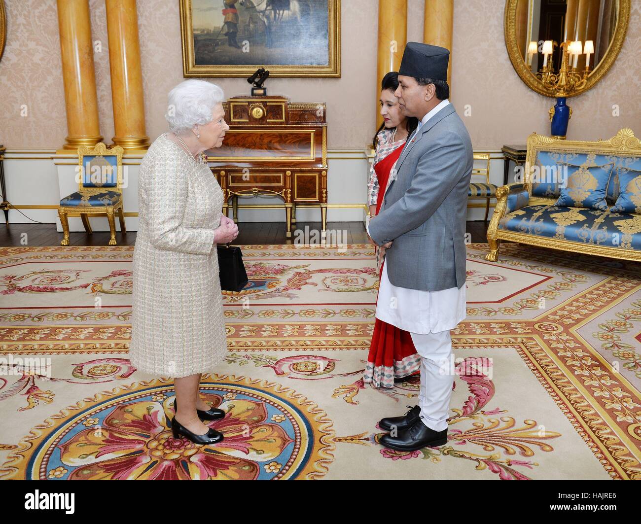 Queen elizabeth ii meets ambassador nepal hi-res stock photography and ...
