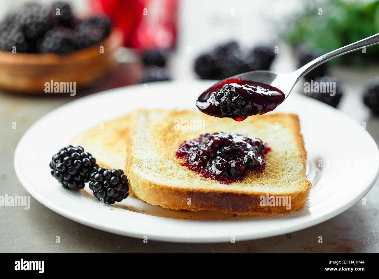 Blackberry jam slice bread hi-res stock photography and images - Alamy