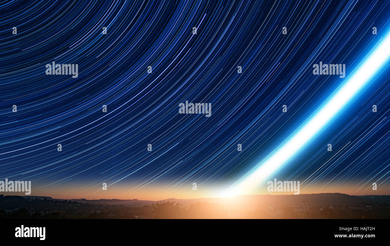 Clear sky sunset / sunrise Stock Photo - Alamy