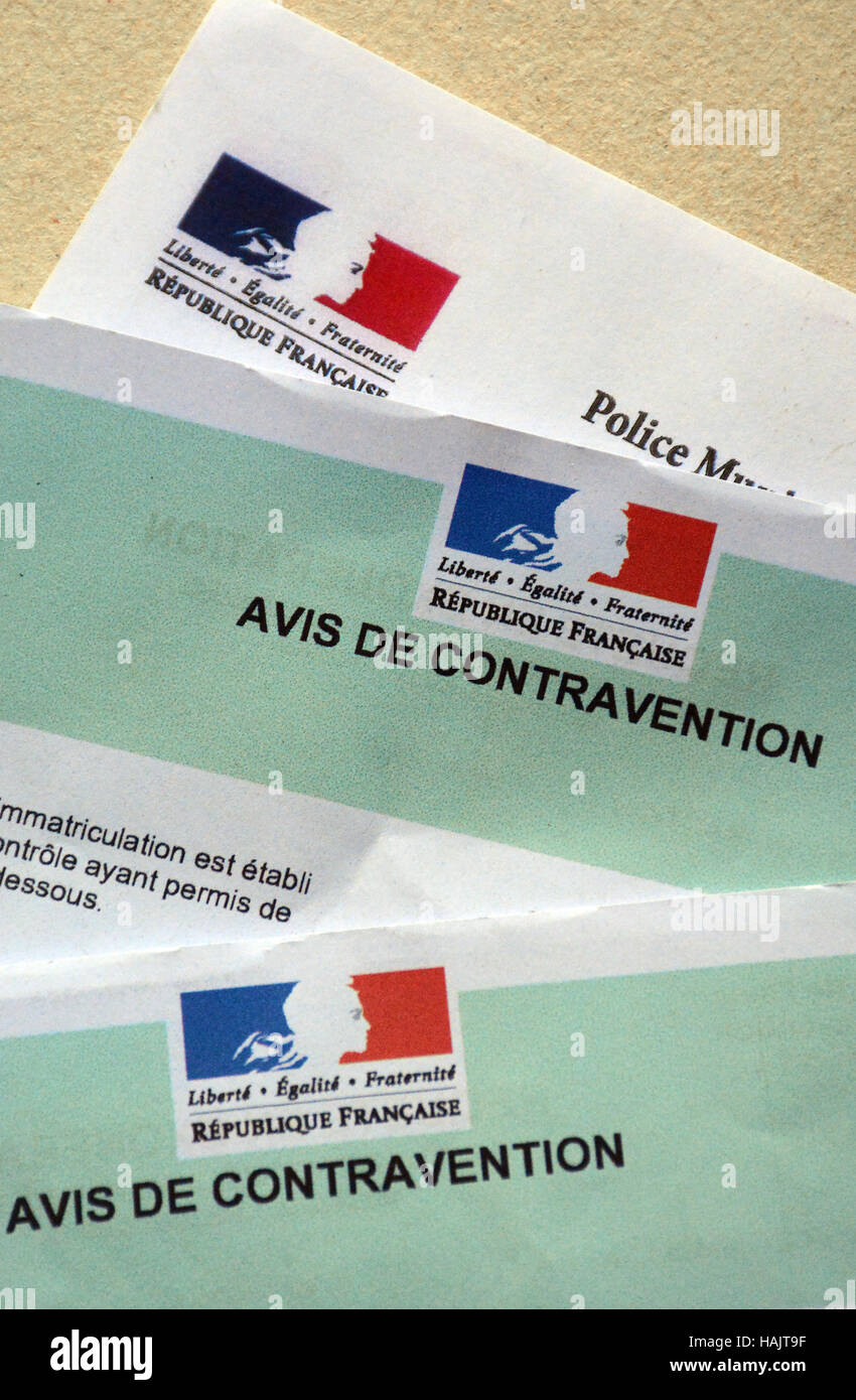 Notice of contravention Stock Photo - Alamy