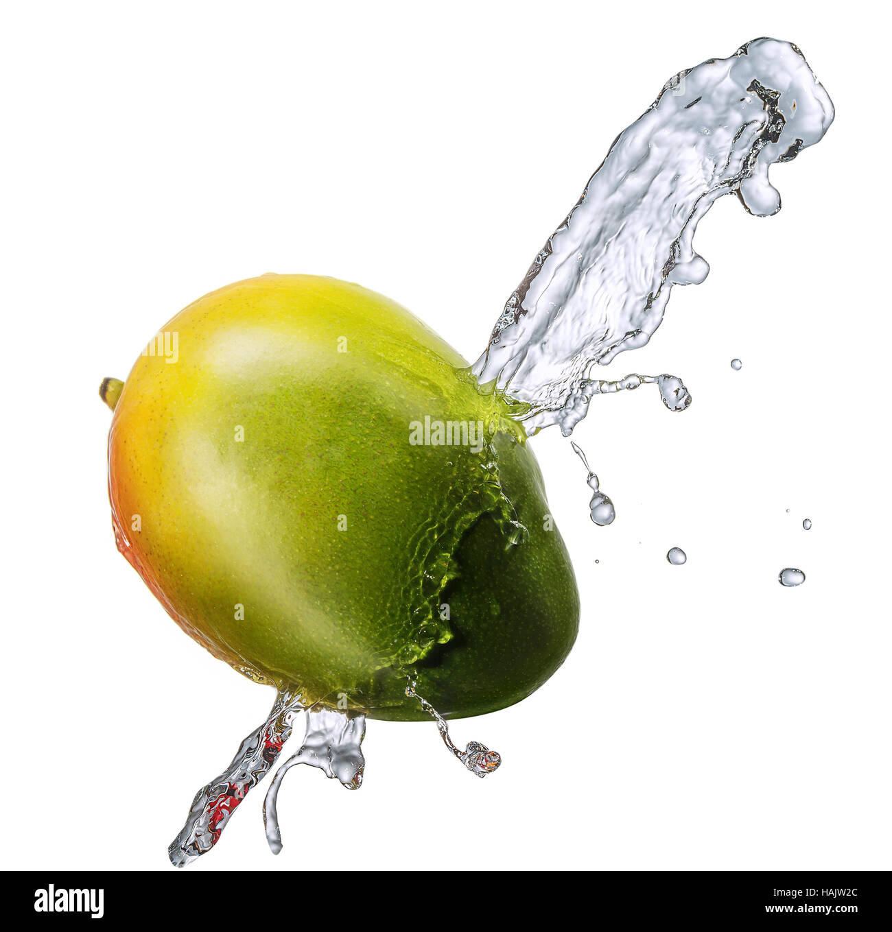 Water splash with mango isolated Stock Photo - Alamy
