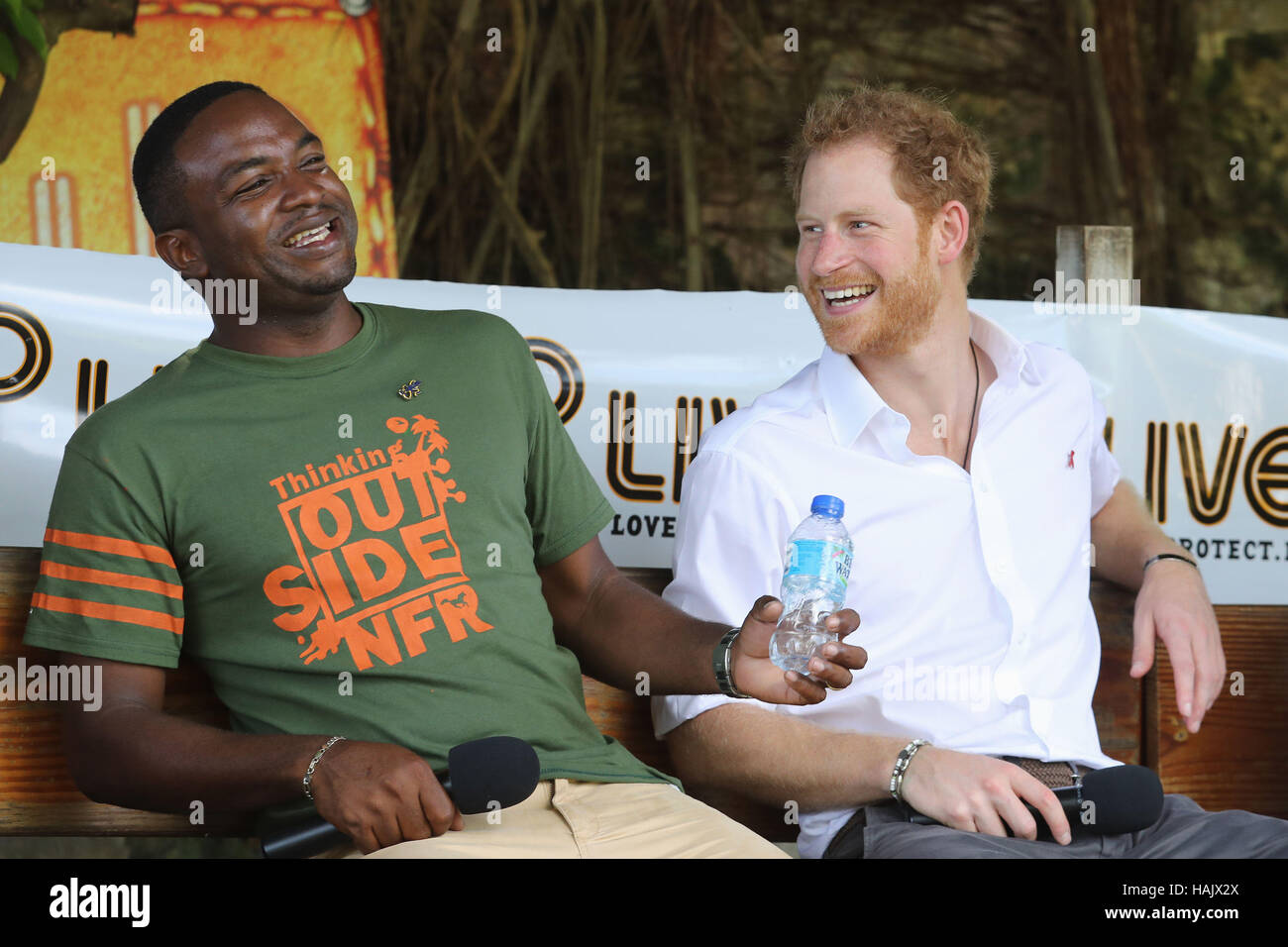 Prince Harry on stage during a visit to 'Nature Fun Ranch', which ...