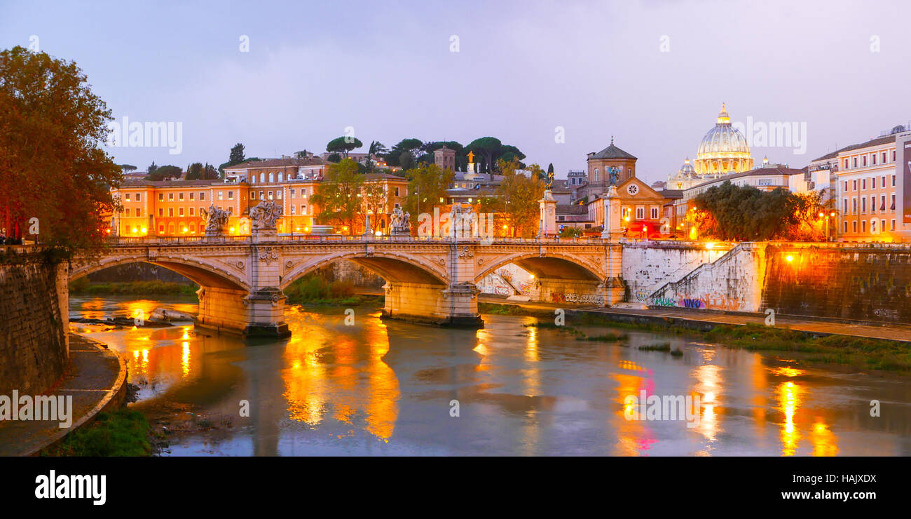 The skyline of Vatican City in Rome with River Tiber Stock Photo - Alamy