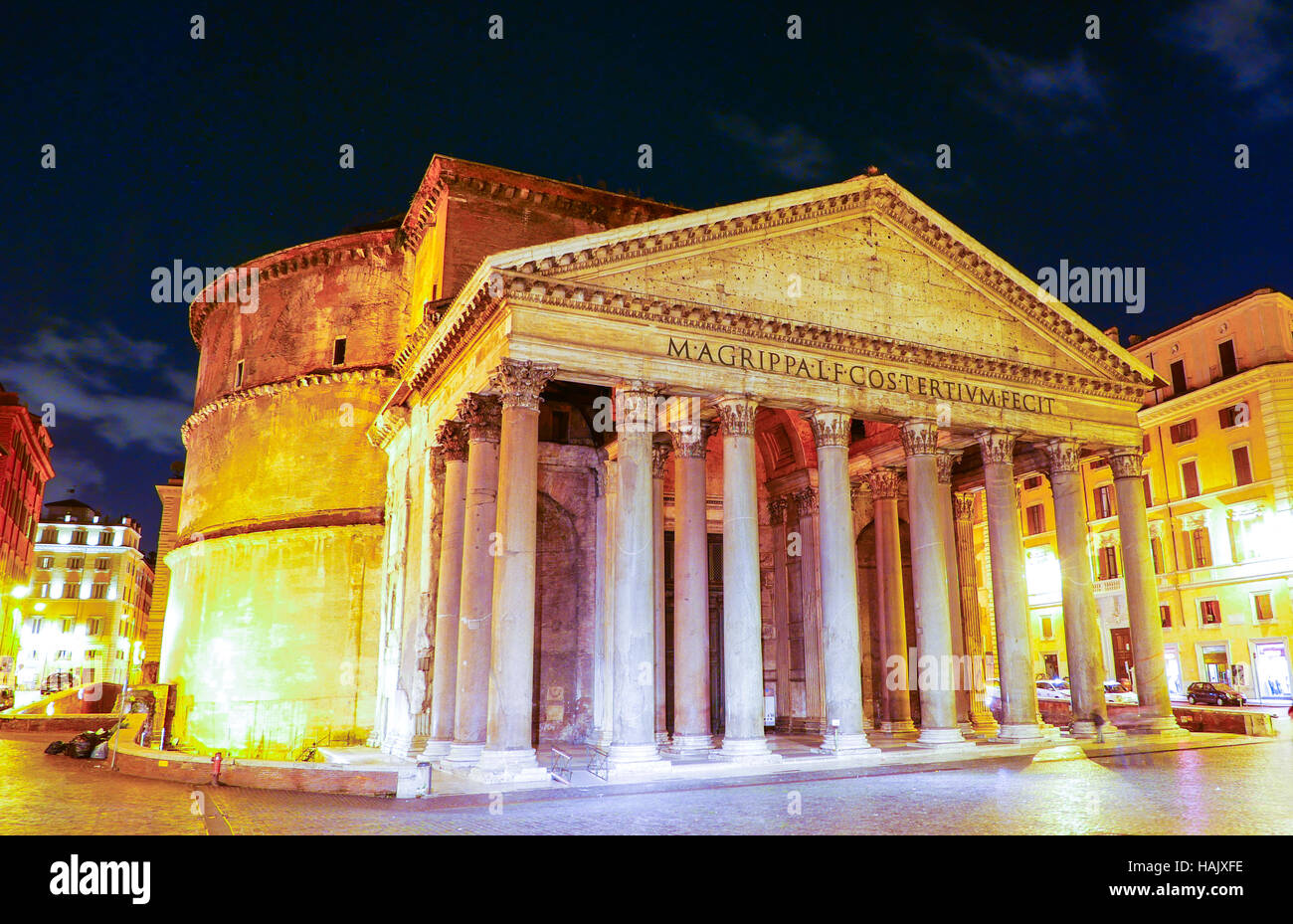 The Pantheon in Rome - famous landmark in the historic district Stock ...