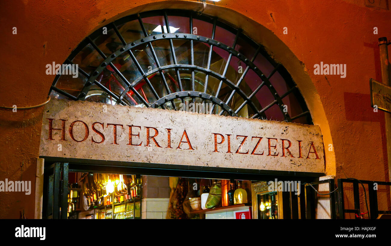 Beautiful Italian style Pizzeria in the historic district in Rome Stock ...