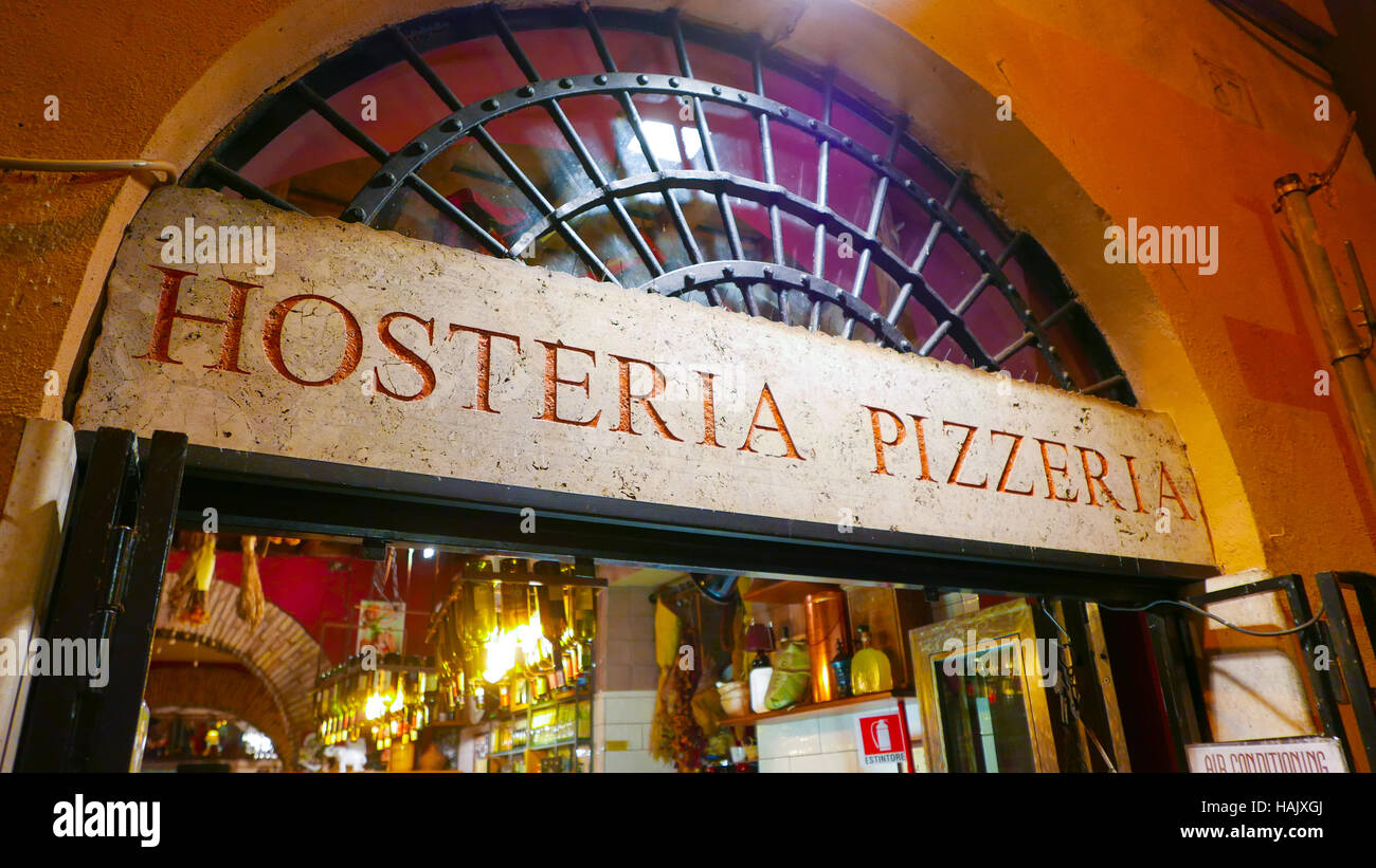 Beautiful Italian style Pizzeria in the historic district in Rome Stock ...