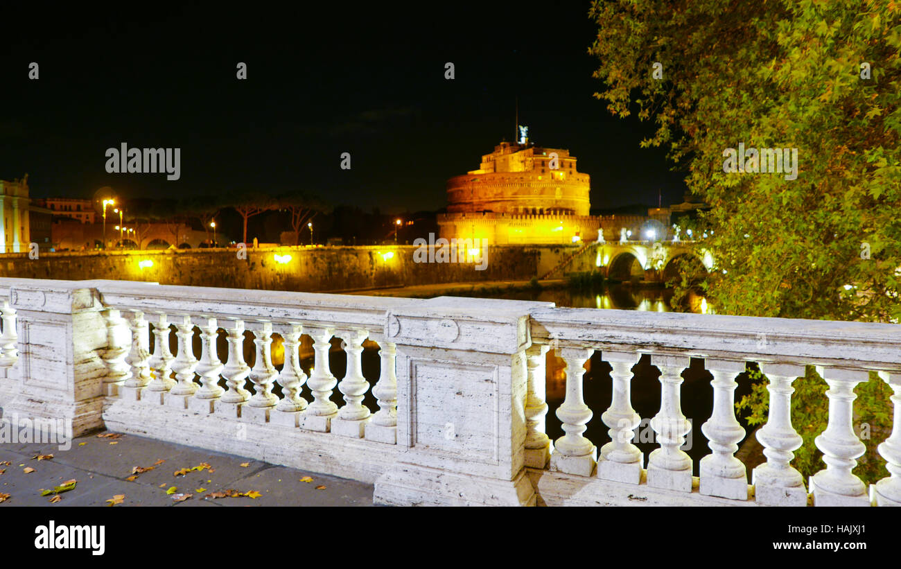 View over Castel Sant Angelo from the beautiful bridges over River Tiber in Rome Stock Photo - Alamy