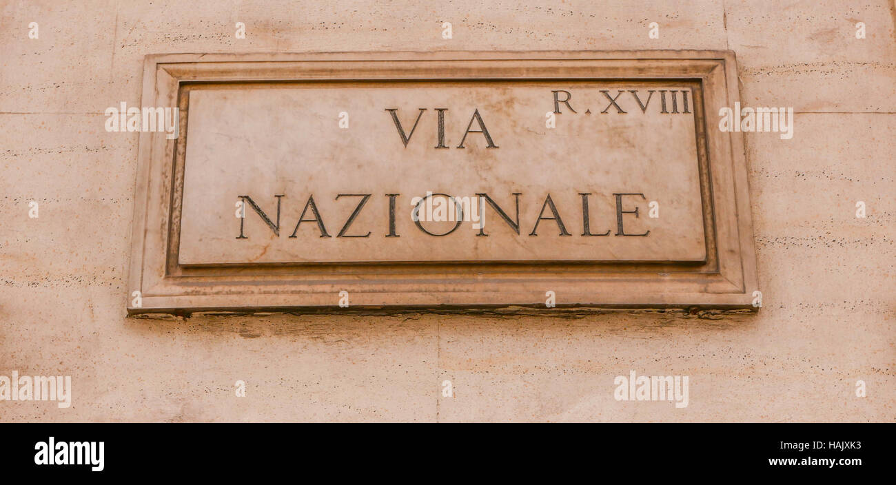 National street in Rome called Via Nazionale Stock Photo - Alamy