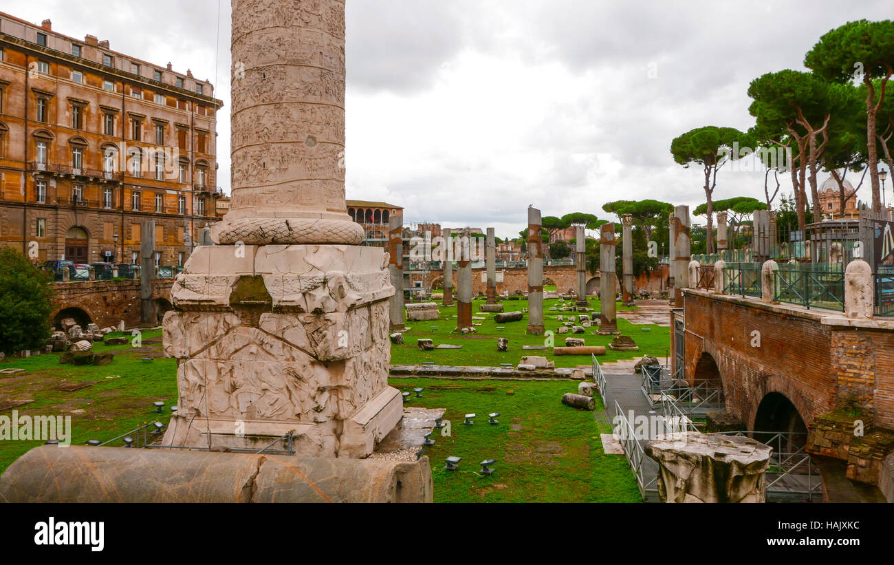 Ancient Trajan Forum in Rome Stock Photo - Alamy