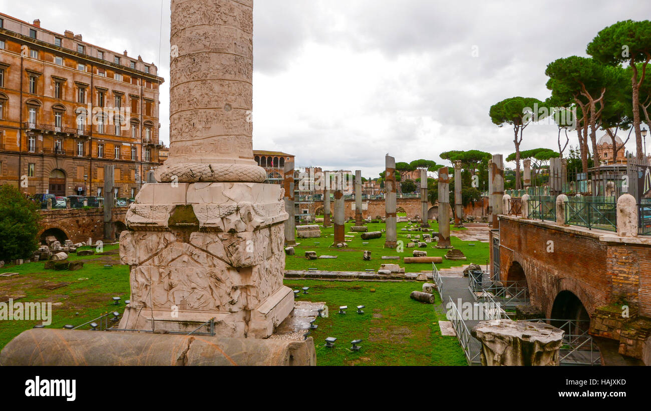 Open Air museum - The Trajan Forum in Rome Stock Photo - Alamy