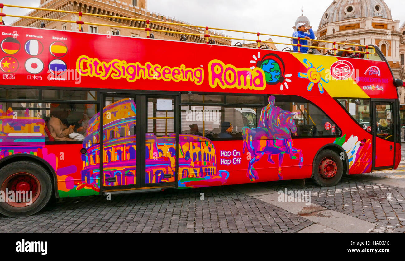 Rome Sightseeing Bus Tours Stock Photo - Alamy
