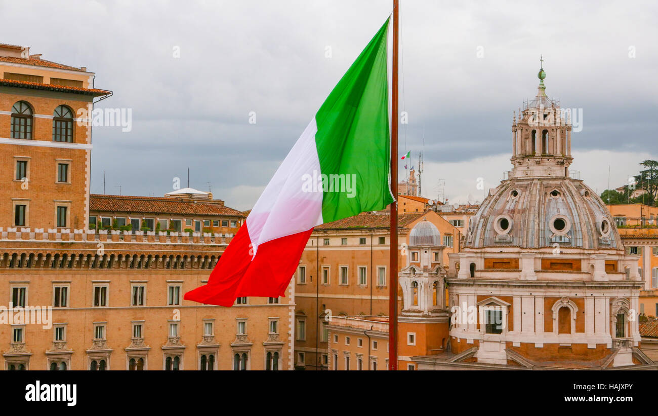 Italian Flag in the city of Rome Stock Photo - Alamy