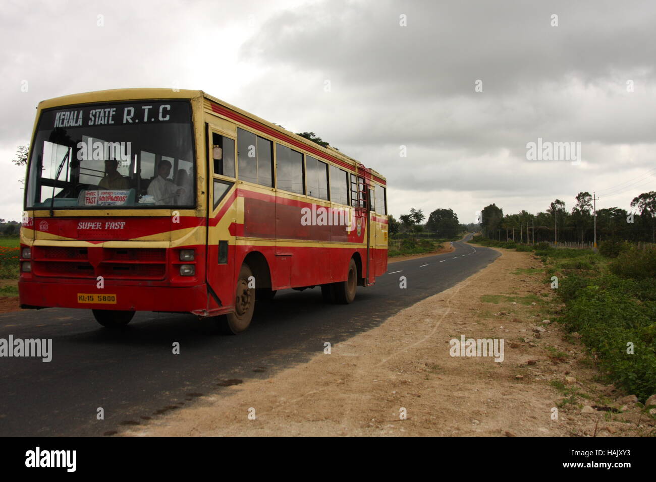 An interstate public transport bus owned Government of Kerala, India ...