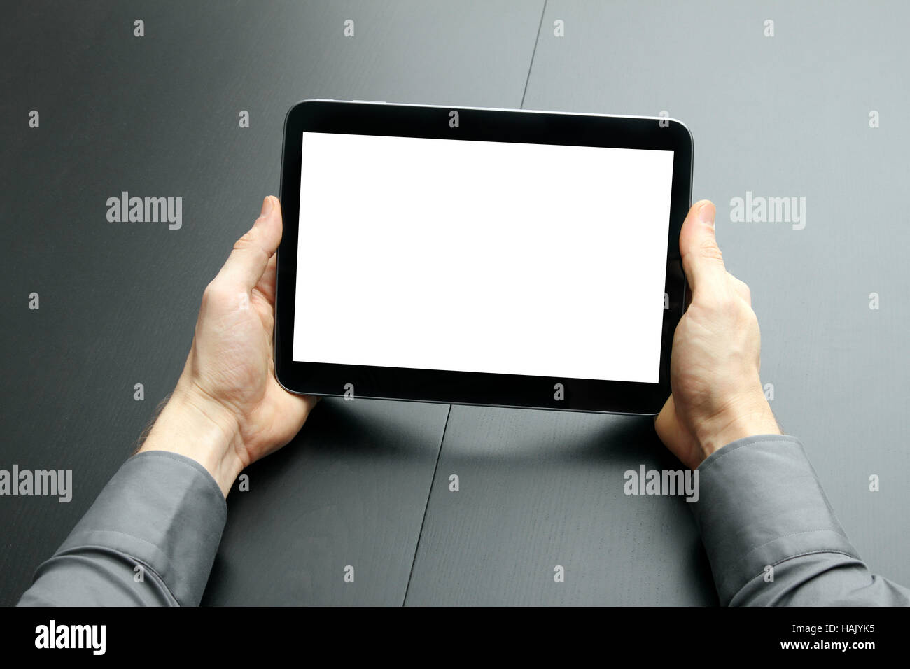 Businessman using data tablet hi-res stock photography and images - Alamy