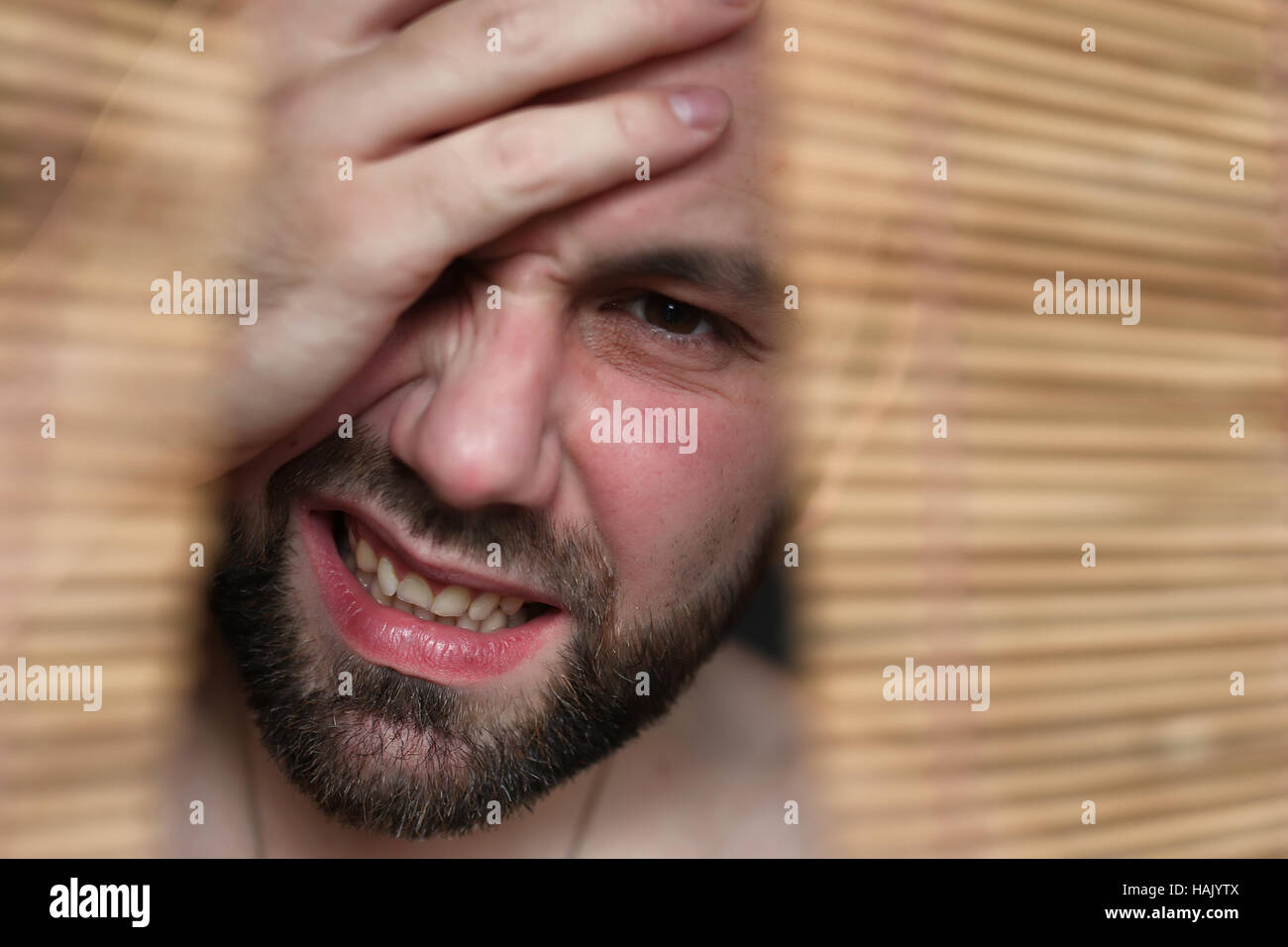 beard man pain head Stock Photo - Alamy