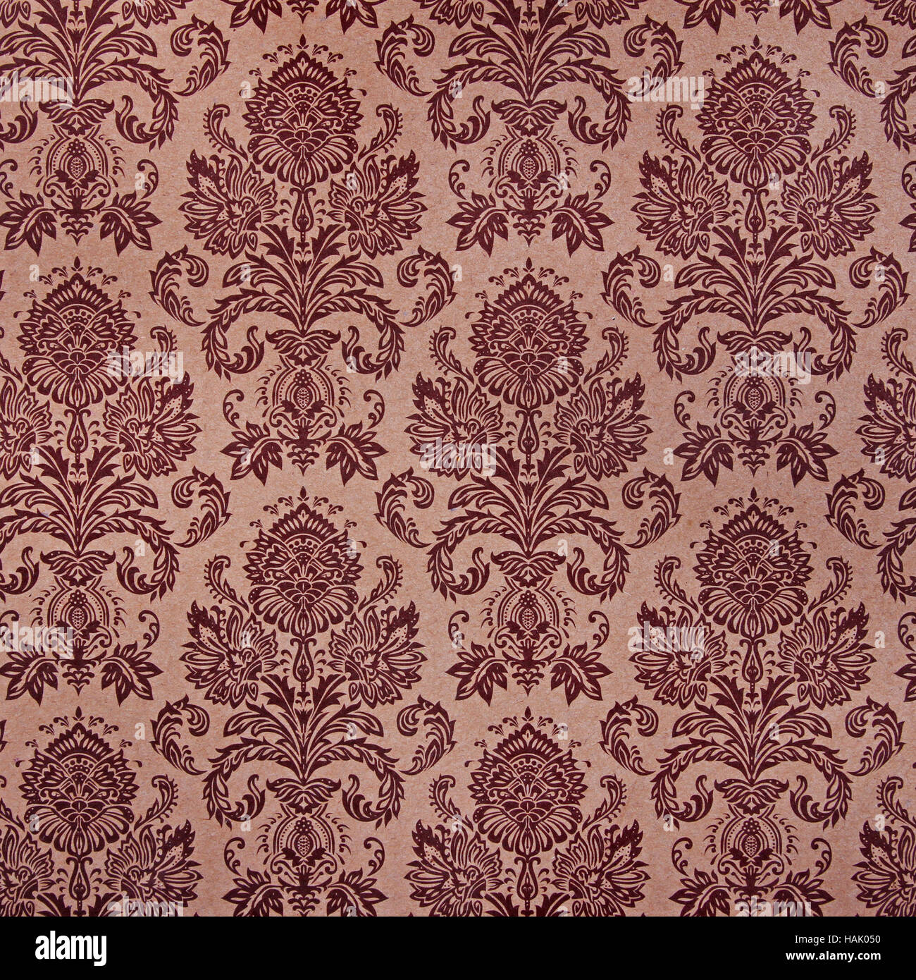 brown damask floral pattern Stock Photo - Alamy