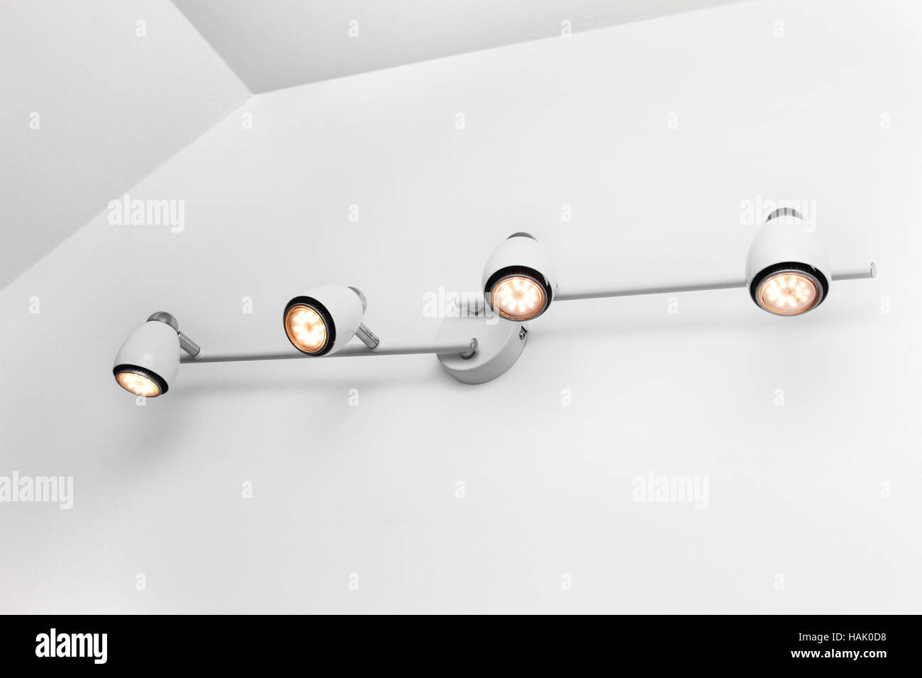 led wall lights in white bright interior Stock Photo - Alamy