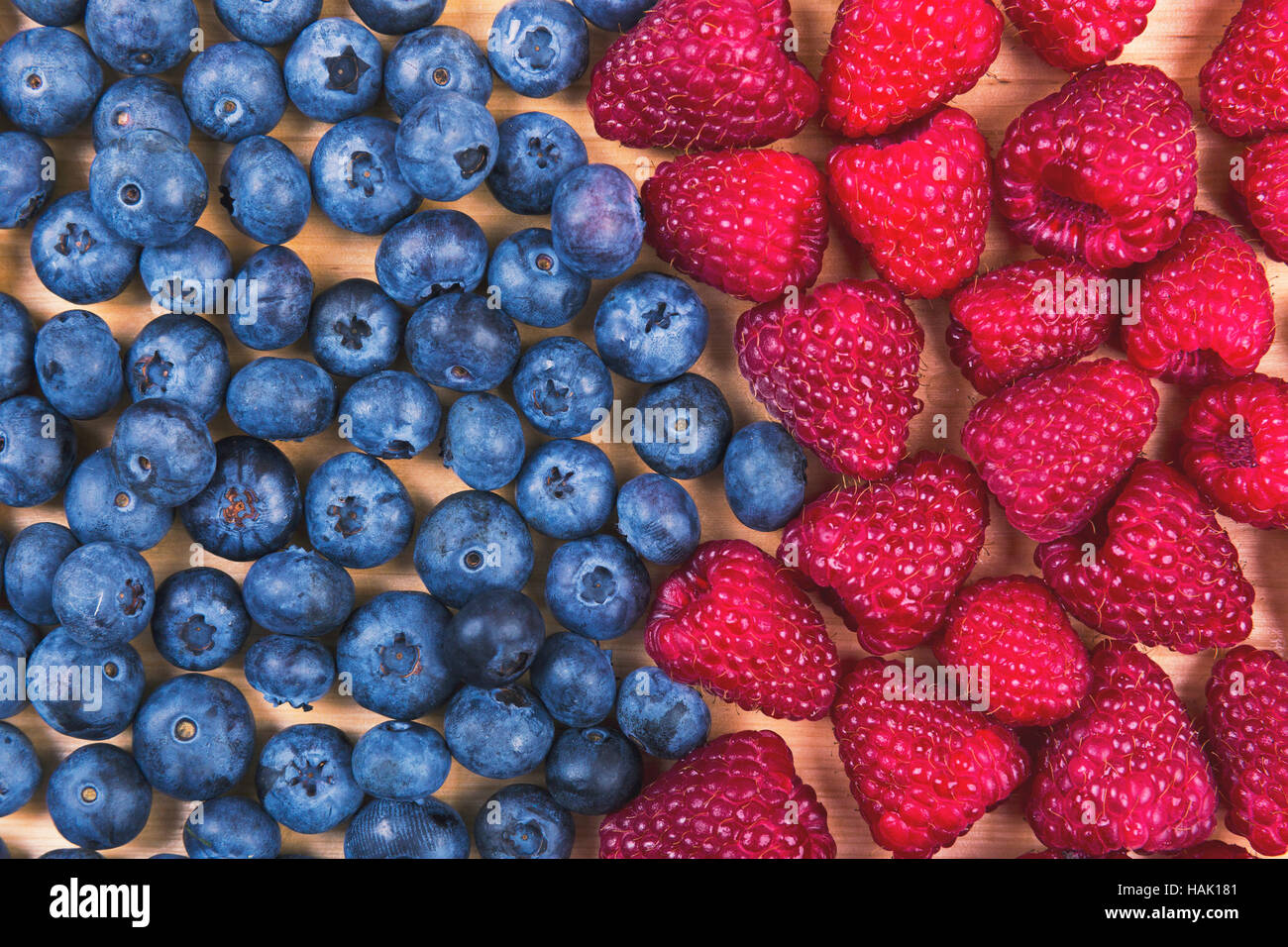 top view of blueberries and raspberries Stock Photo - Alamy