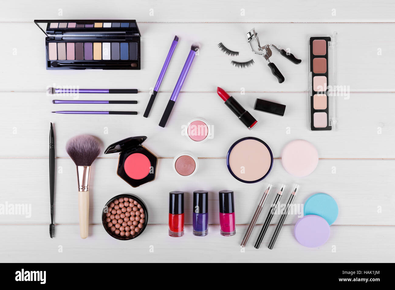 collection of cosmetics for perfect woman's makeup Stock Photo - Alamy