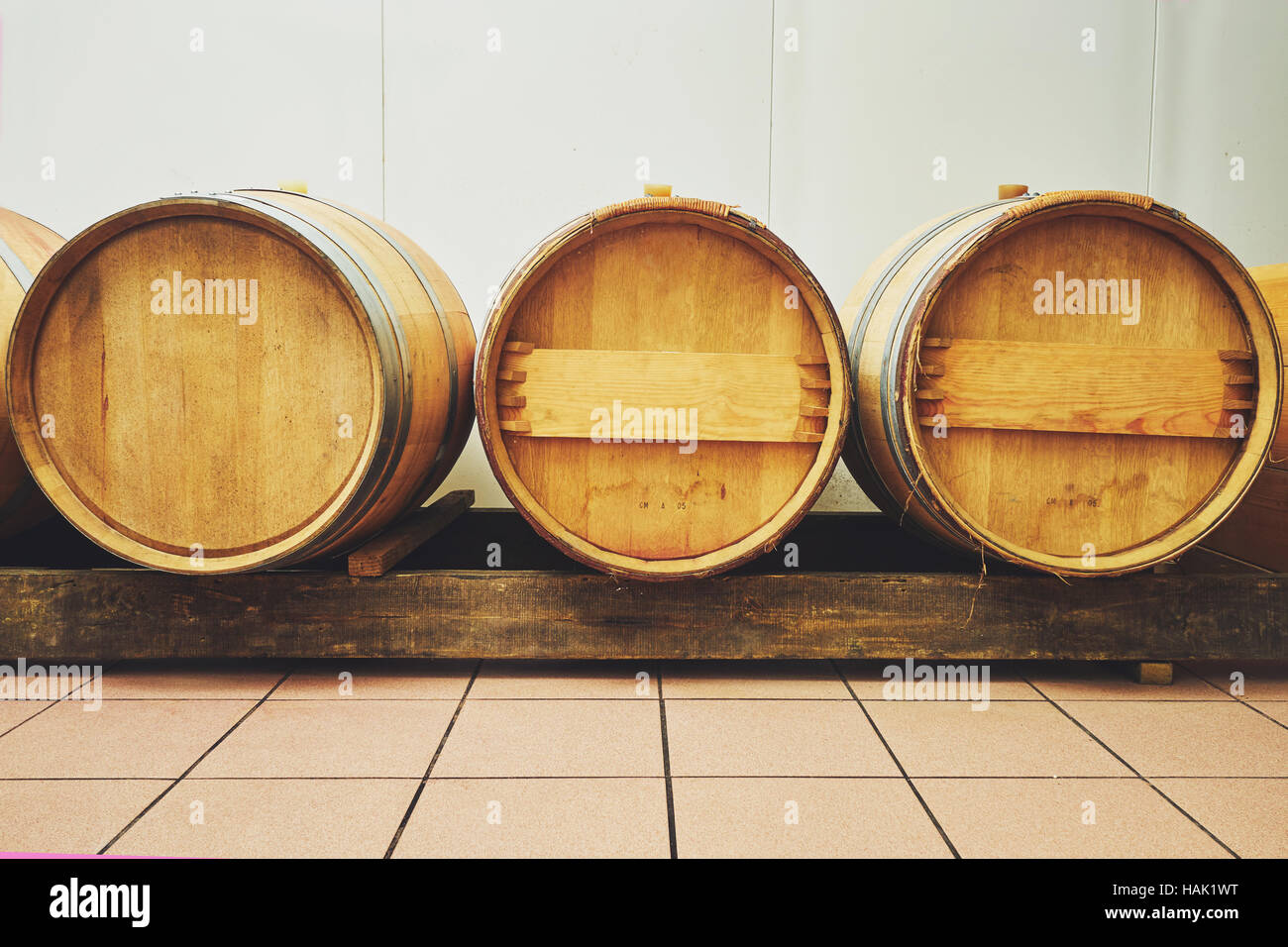Wine cellar with barrels Stock Photo - Alamy