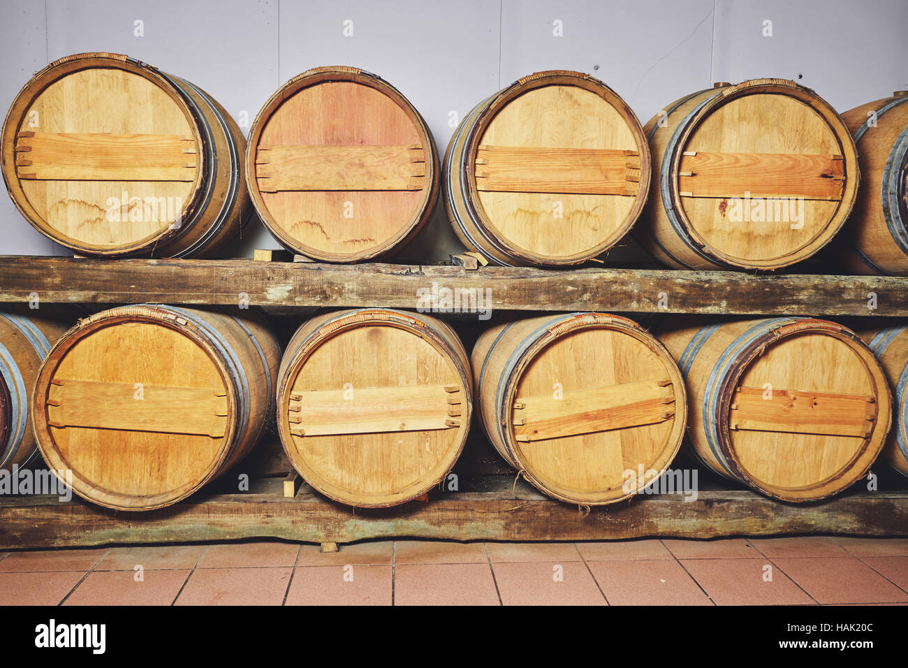 Wine cellar with barrels Stock Photo - Alamy