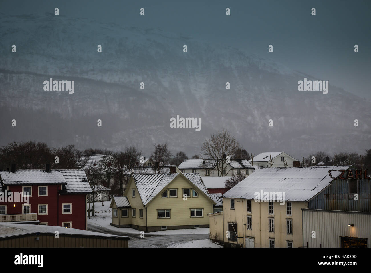 Norwegian winter housing Stock Photo - Alamy