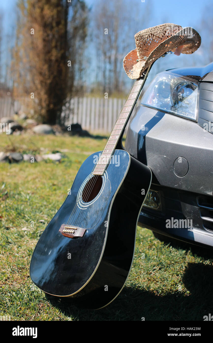 guitar outdoor near car Stock Photo - Alamy